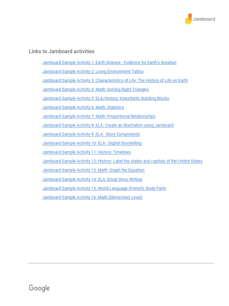 Jamboard Activities for Education | PDF | Life | Organisms