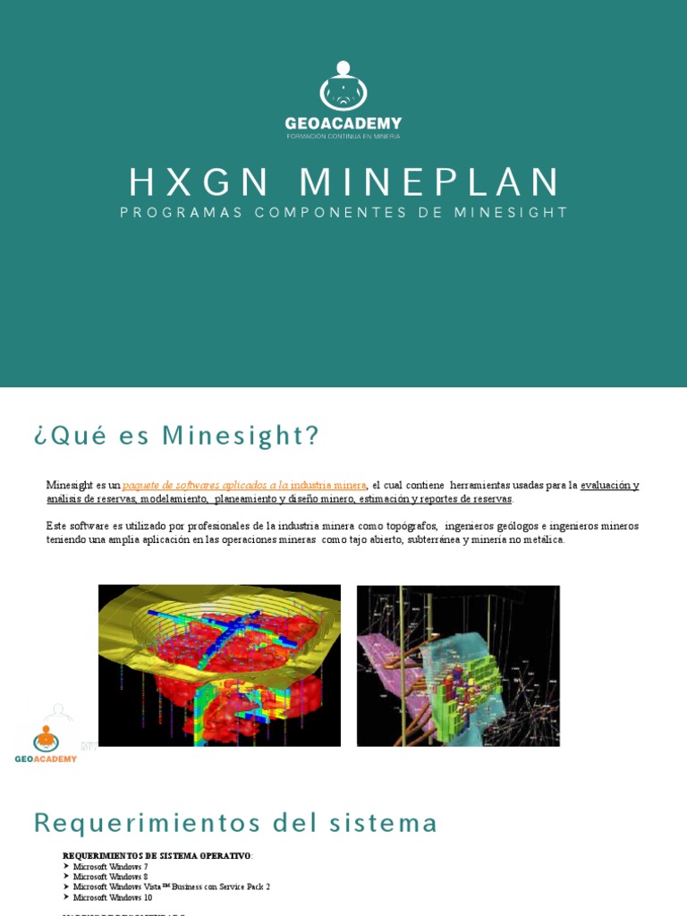 1.3 Componentes de Minesight | PDF | Planificación | Minería