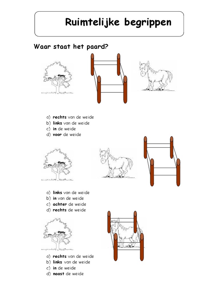 Oef Voorzetsels Met Plaatjes | PDF