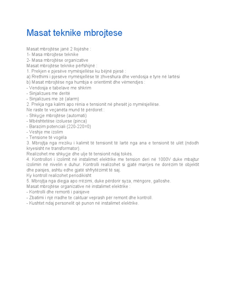 Masat Teknike Mbrojtese | PDF