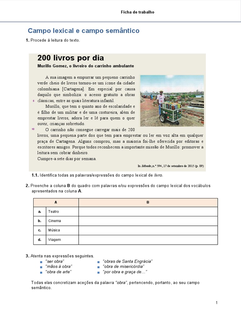 Campo Semântico-Campo Lexical | PDF | Livros | Idiomas