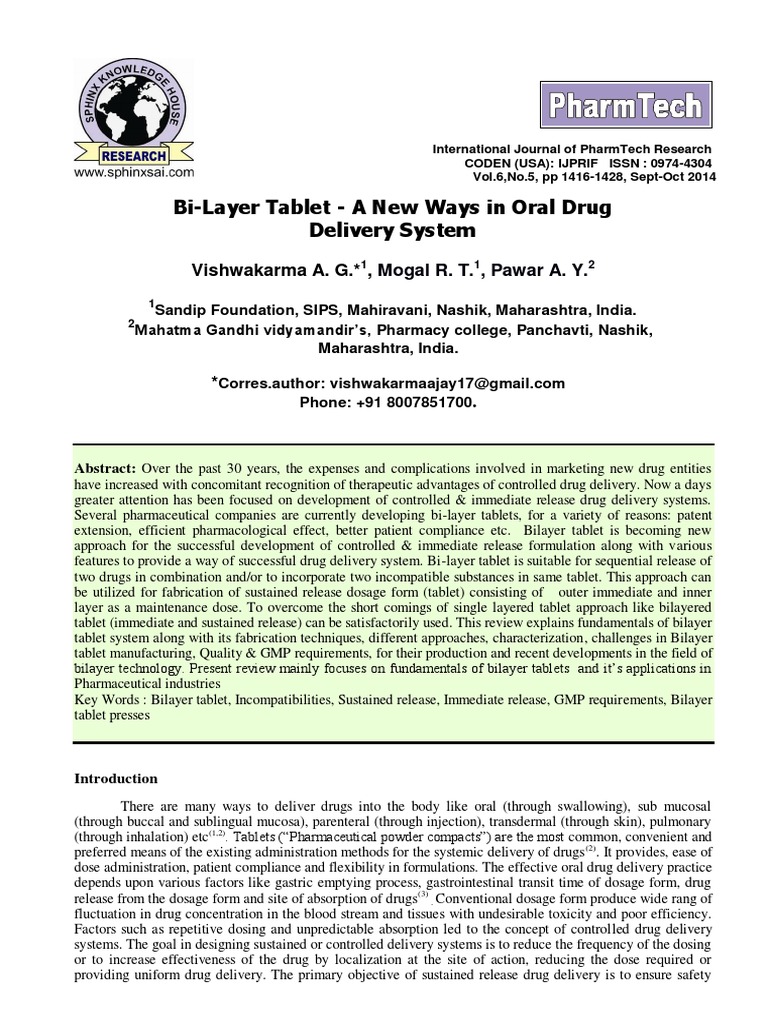 Bi-Layer Tablet | PDF | Tablet (Pharmacy) | Density