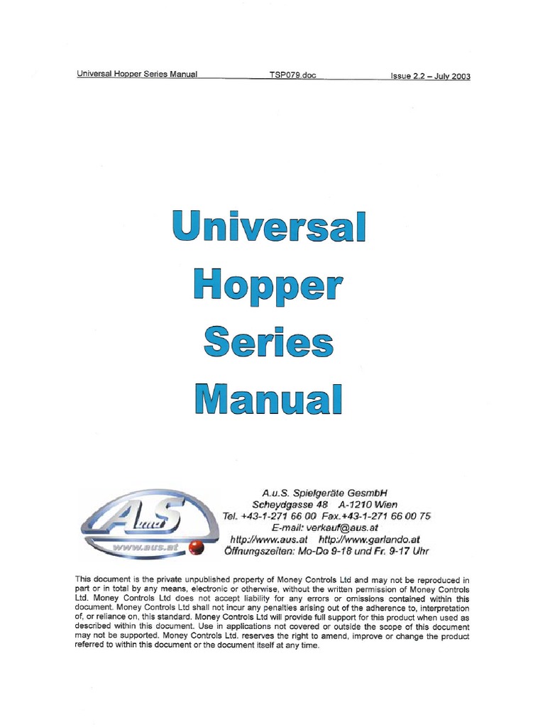 Universal Hopper MK Series | PDF
