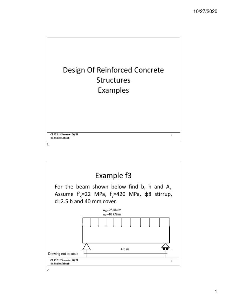 Design of Reinforced Concrete Structures Examples | Download Free PDF ...