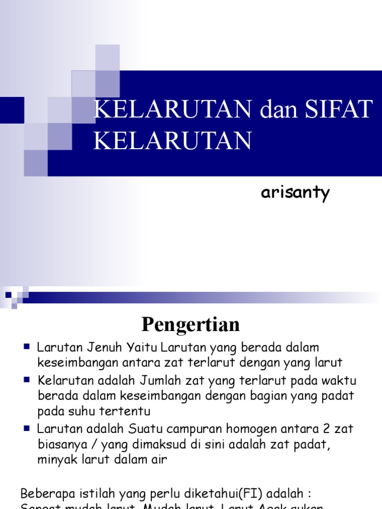 KELARUTAN Dan SIFAT KELARUTAN | PDF