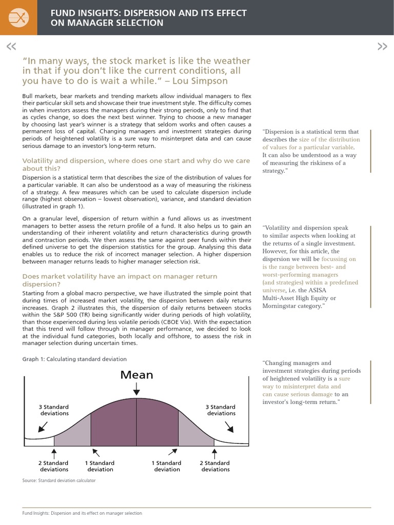 Dispersion and Its Effect On Manager Selection 1603837160 | PDF | Asset ...