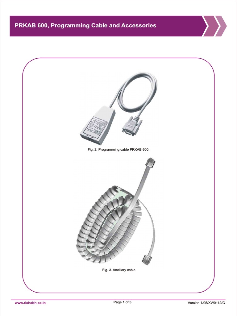PRKAB 600, Programming Cable and Accessories | PDF | Electronics ...
