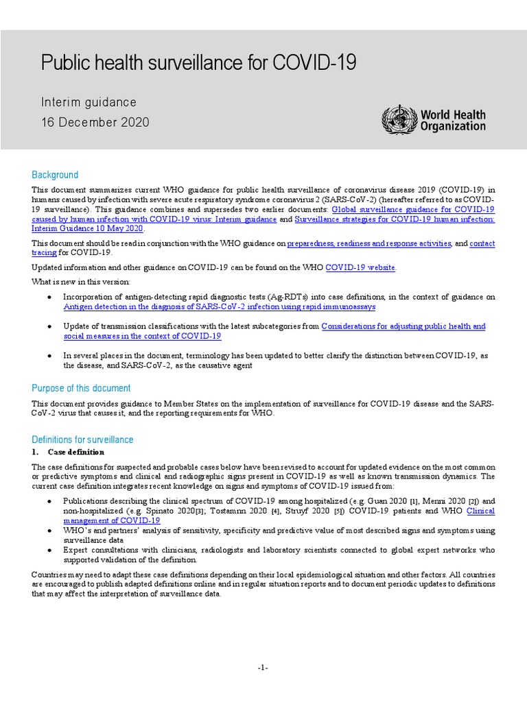 WHO 2019 nCoV SurveillanceGuidance 2020.8 Eng | PDF | Infection | Serology