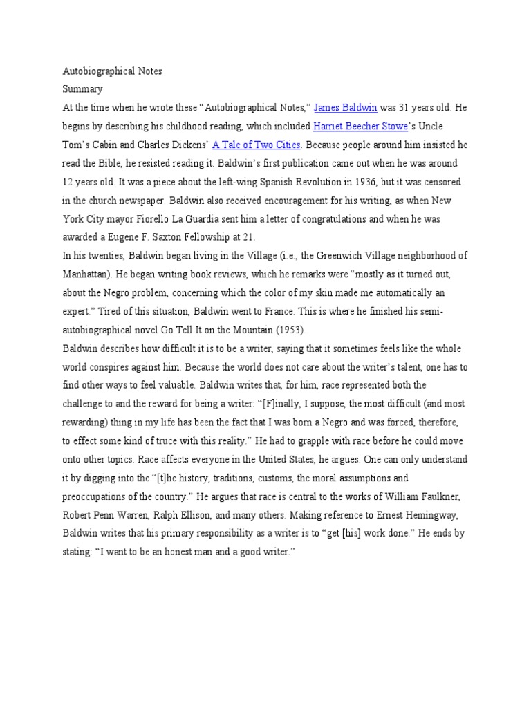 Autobiographical Notes | PDF | Writers | Artificial Intelligence