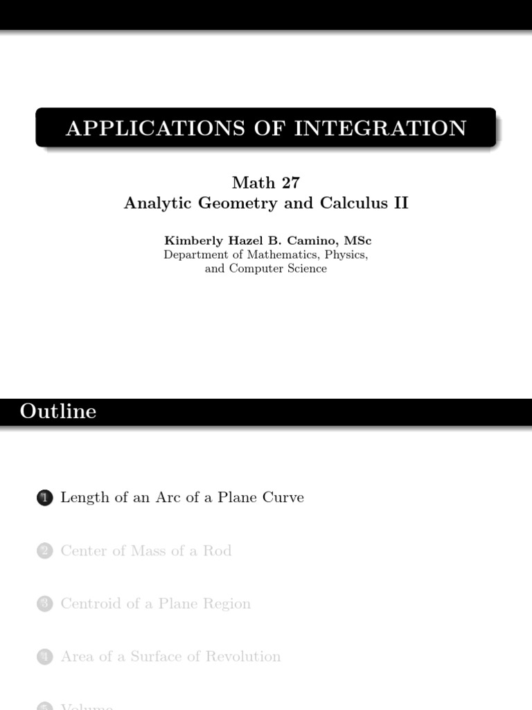 Applications of Integration | PDF | Volume | Geometric Shapes