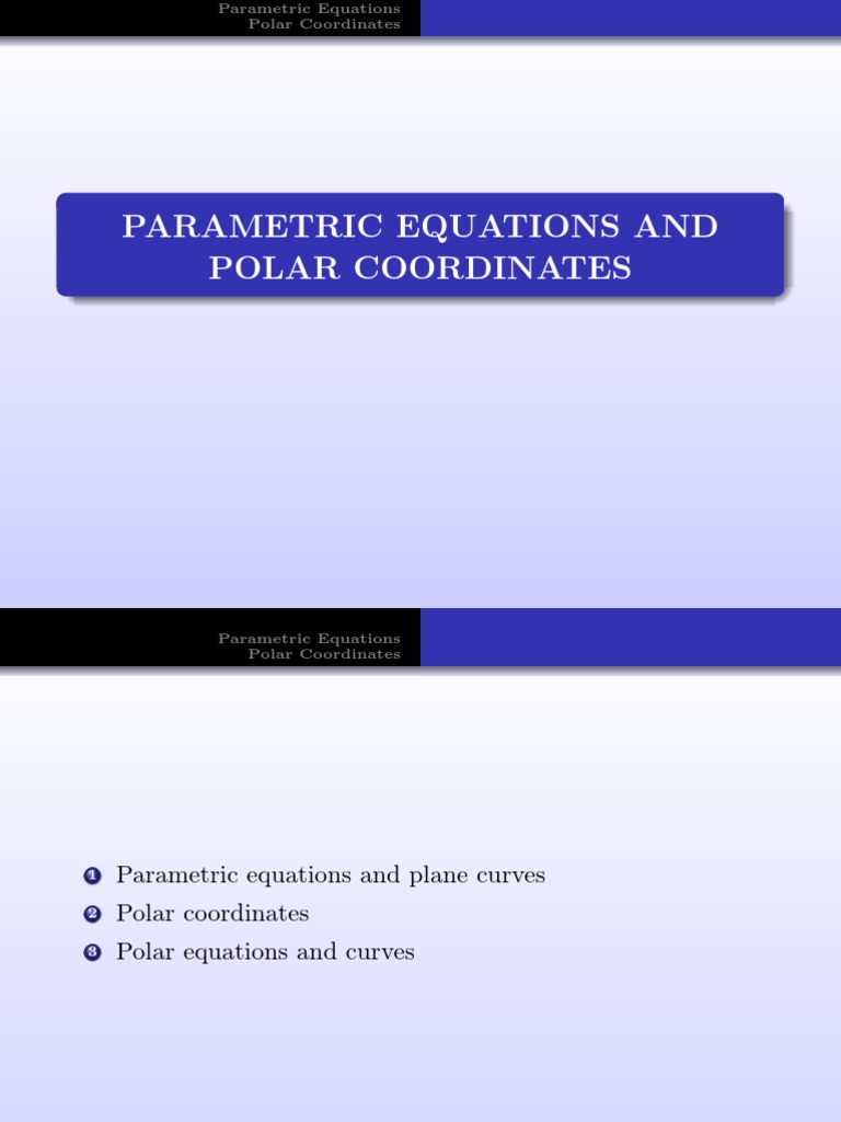 Parametric Equations | PDF | Coordinate System | Equations