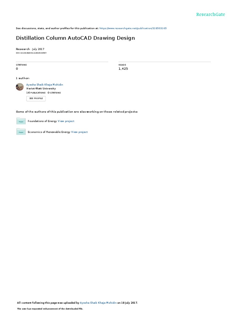 Distillation Column Autocad Drawing Design: July 2017 | PDF ...