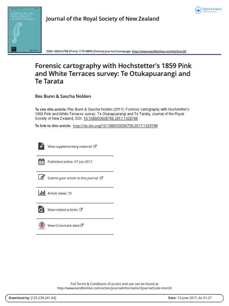 Bunn Nolden 2017 Forensic Cartography With Hochstetter S 1859 Pink and ...