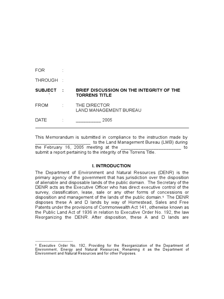 Integrity of Torrens Title in Land Management | PDF | Title (Property ...