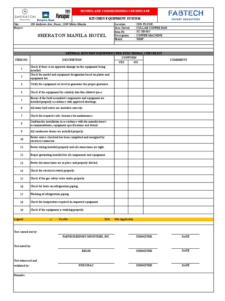 Testing and Commissioning | PDF | Mechanical Engineering | Equipment