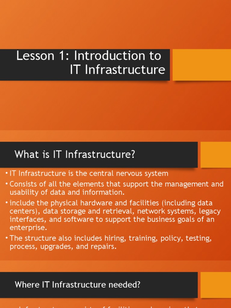 Lesson 1: Introduction To IT Infrastructure | PDF | Client–Server Model ...