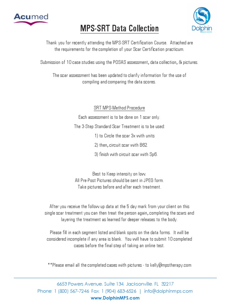 MPS-SRT Data Collection Form | PDF | Scar | Pain