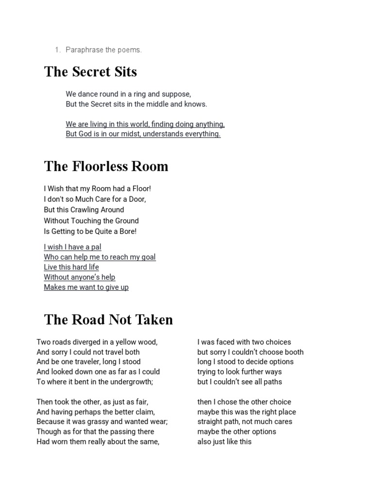 Paraphrasing Poems | PDF