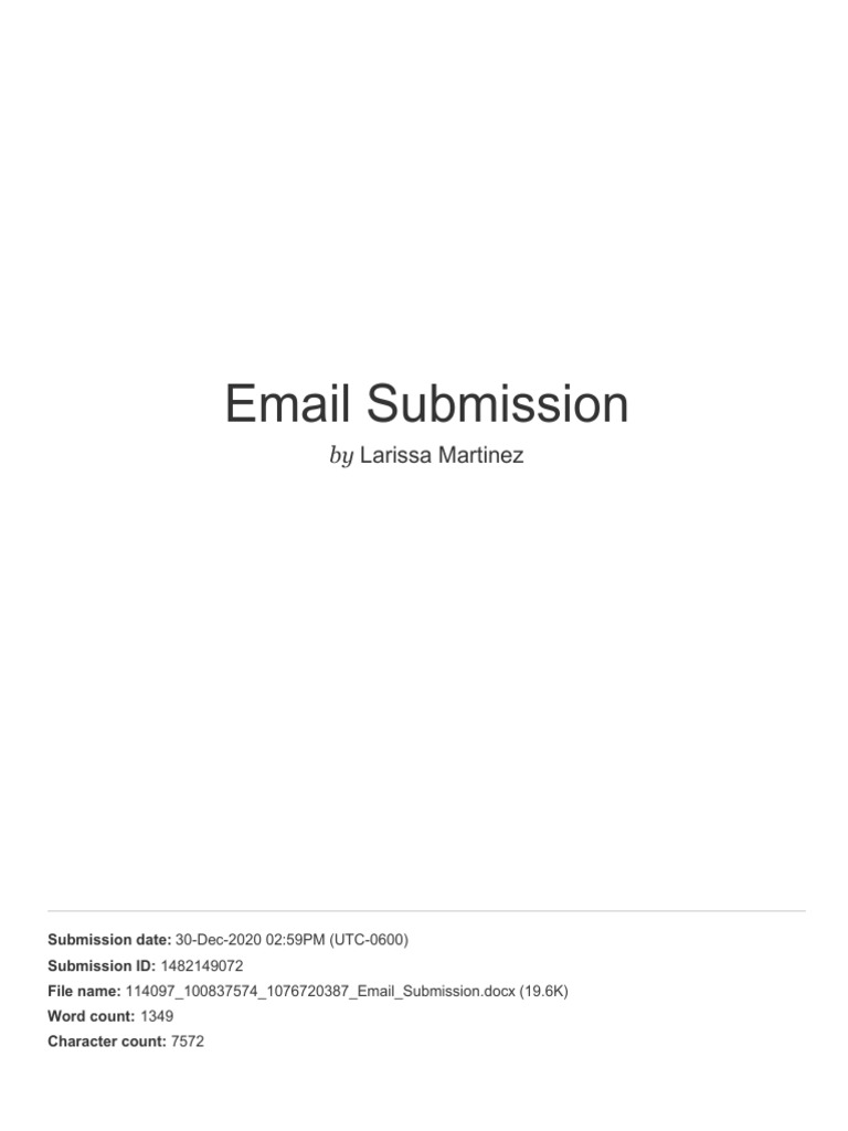 Email Submission | PDF | Syntax | Citation