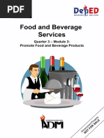 Pre Test in Food and Beverage Services | PDF | Tableware | Menu