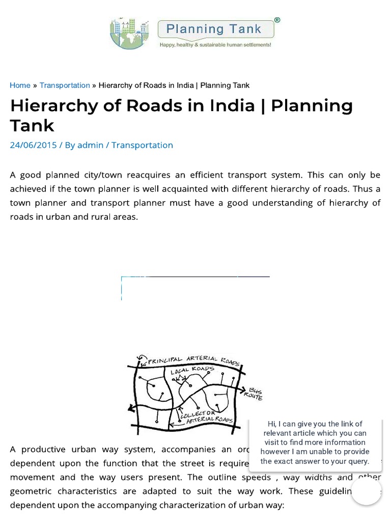 Road Hierarchy in India Explained | PDF