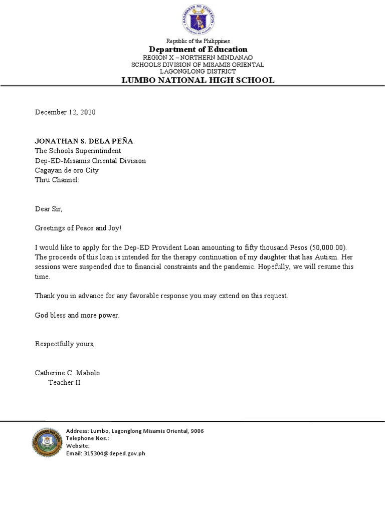 Sample Letter Sds | PDF