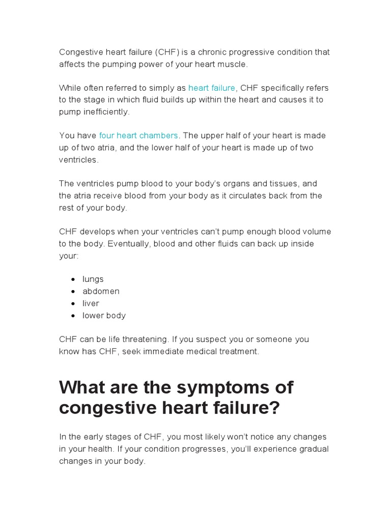 An Overview of Congestive Heart Failure: Causes, Symptoms, and ...