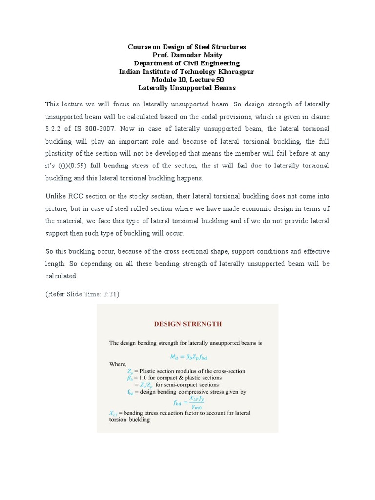 Lec 50 | PDF | Buckling | Bending