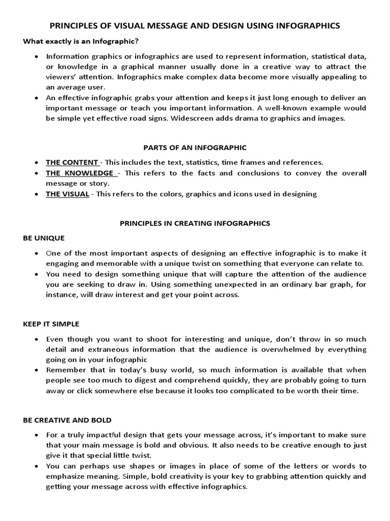 Principles of Visual Message and Design Using Infographics | PDF ...