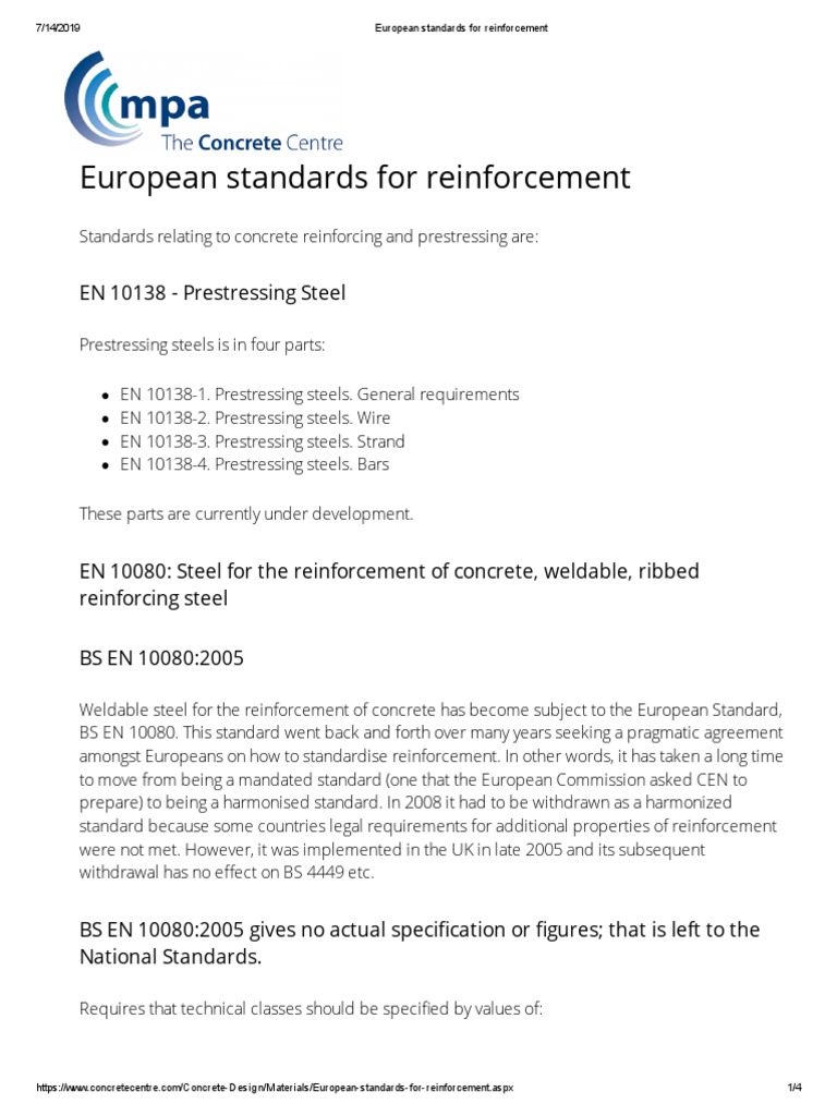European Rebar Standards Overview | PDF | Materials | Building Engineering