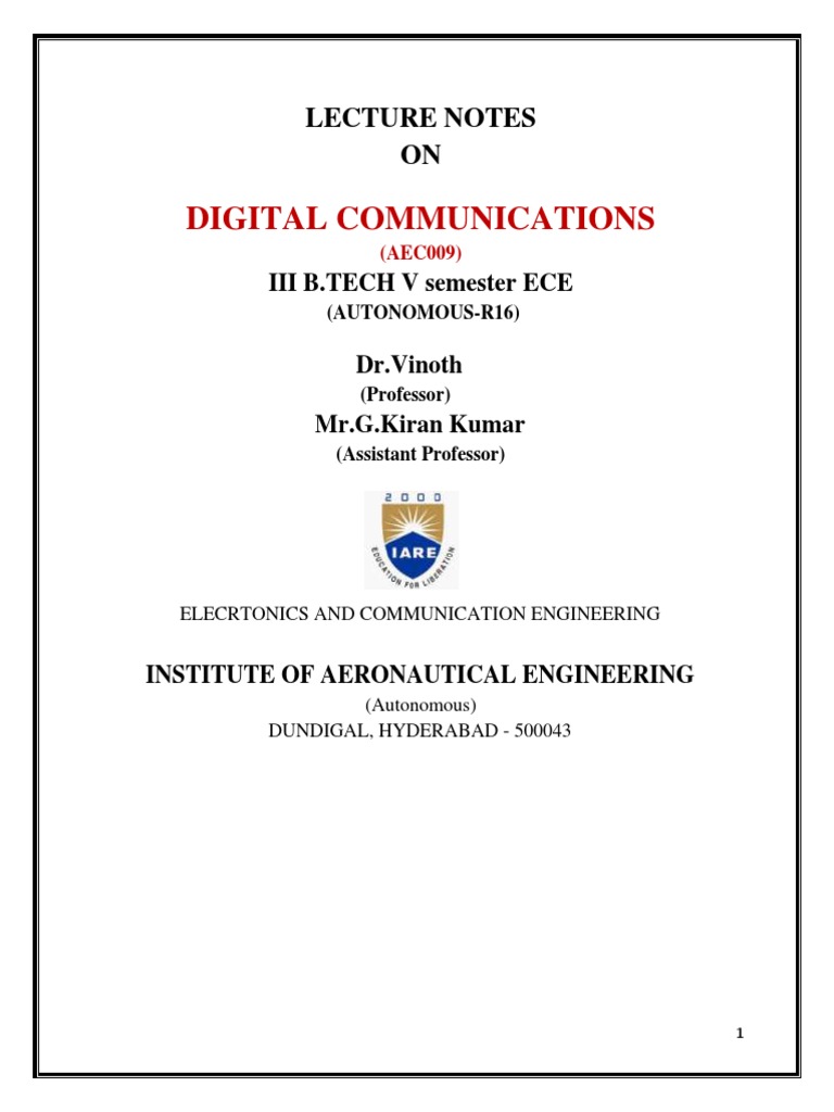 Iare-Dc 444 | PDF | Sampling (Signal Processing) | Modulation