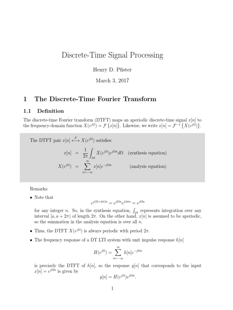 Discrete-Time Signal Processing | PDF | Discrete Fourier Transform ...