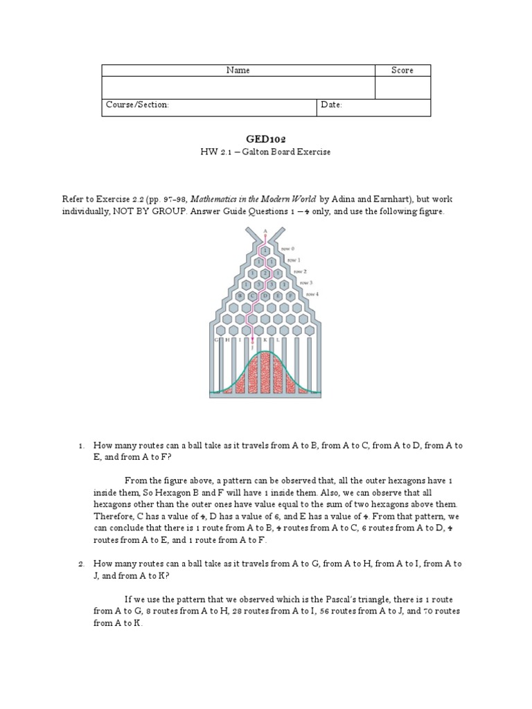 Math Patterns in Galton Boards | PDF | Triangle | Teaching Mathematics