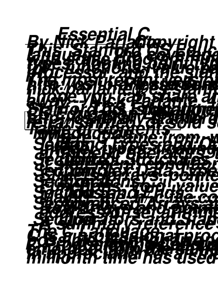 Essential C | PDF | Pointer (Computer Programming) | Data Type