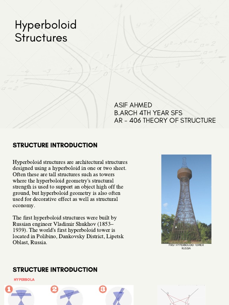 Hyperboloid Structures: Asif Ahmed B.Arch 4Th Year Sfs Ar - 406 Theory ...