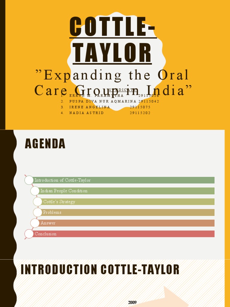 Cottle-Taylor's Oral Care Strategy in India | PDF | Oral Hygiene ...