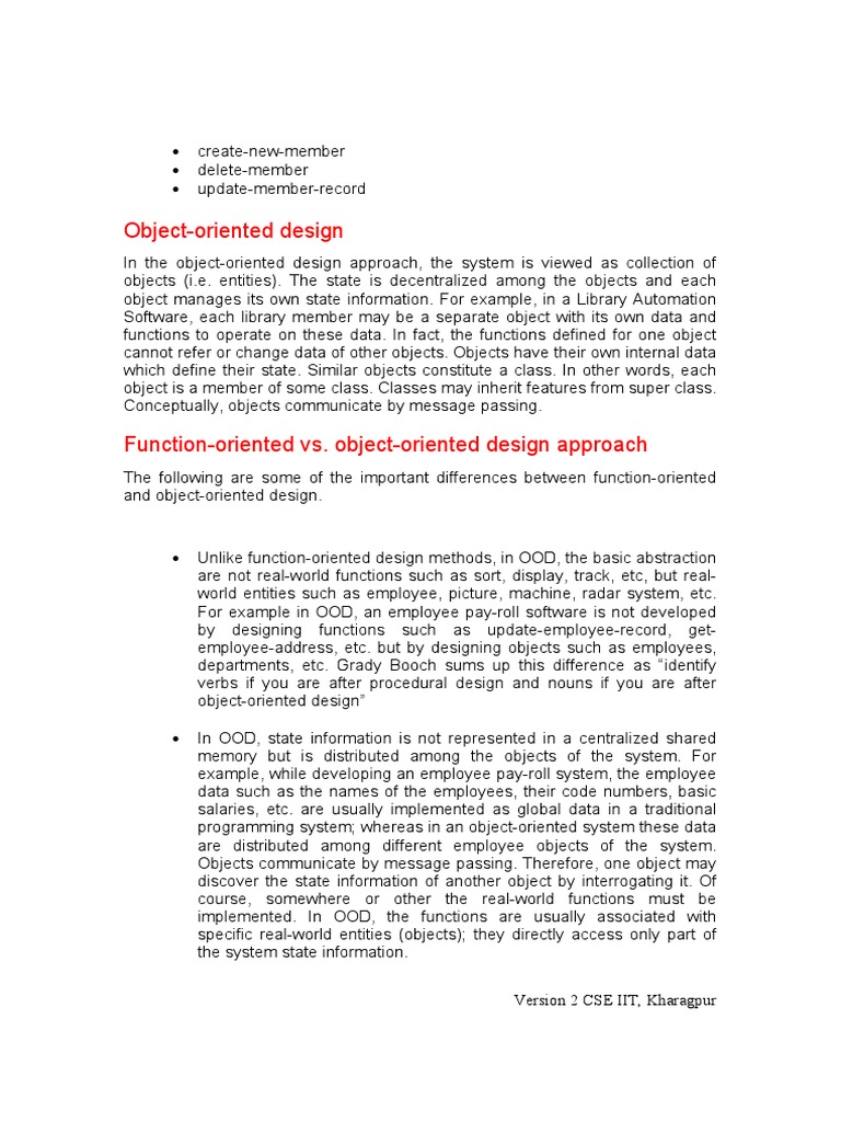 Object-Oriented vs Function-Oriented Design | PDF