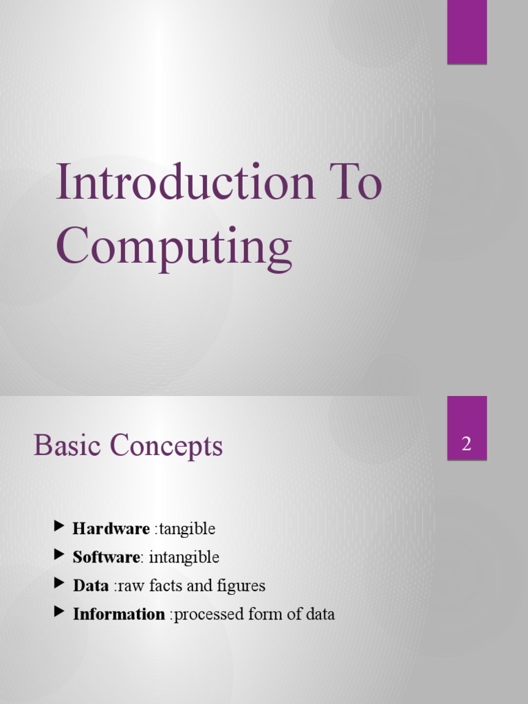 Lecture 02 Introduction To Computing | Download Free PDF | Input/Output ...