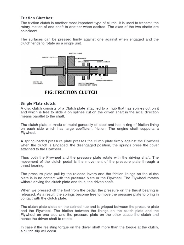 Overview of Friction Clutch Types | PDF | Clutch | Machines