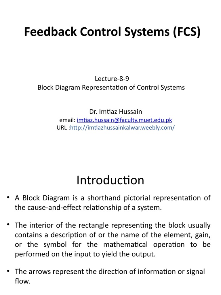 Block Diagrams in Feedback Control Systems | PDF | Control Theory ...