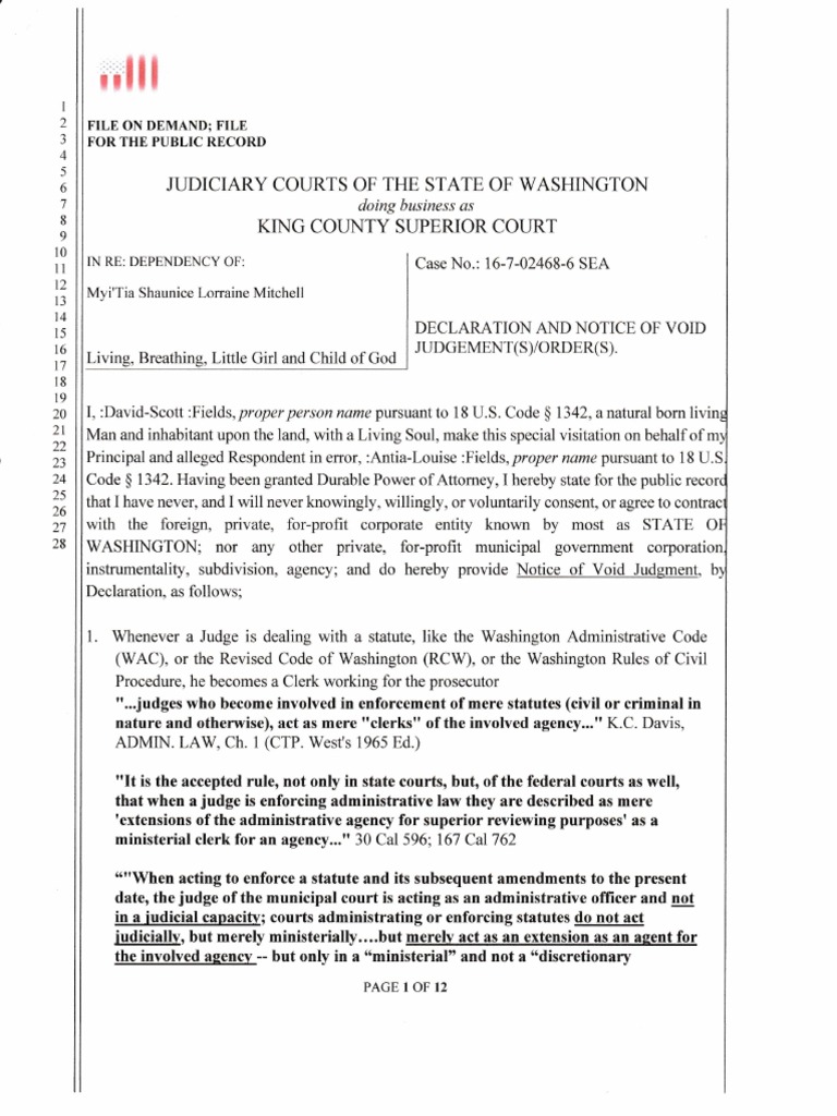 Notice Void Judgement Upload | PDF | Jurisdiction | Constitutionality