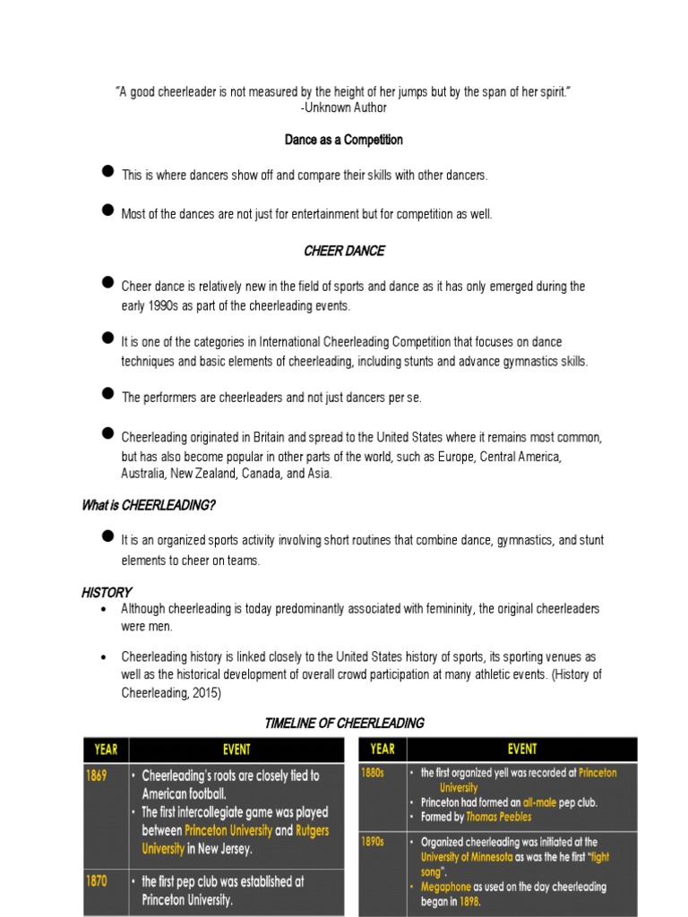Cheerdance Handout | PDF | Cheerleading | Dances