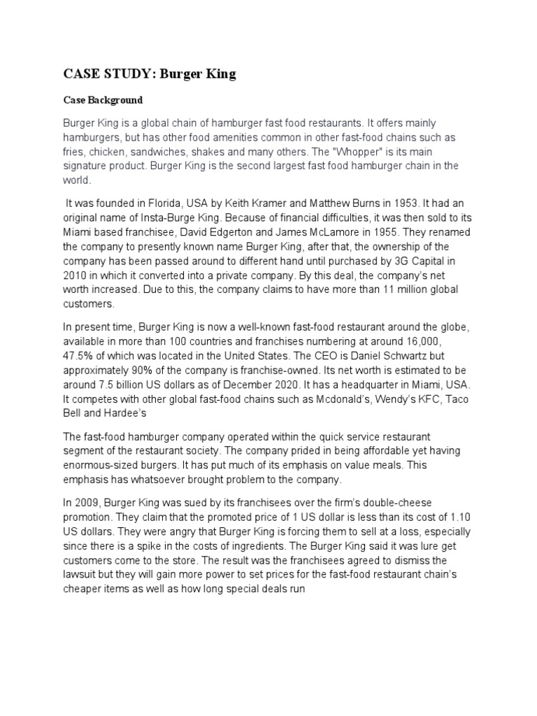 CASE STUDY: Burger King | PDF