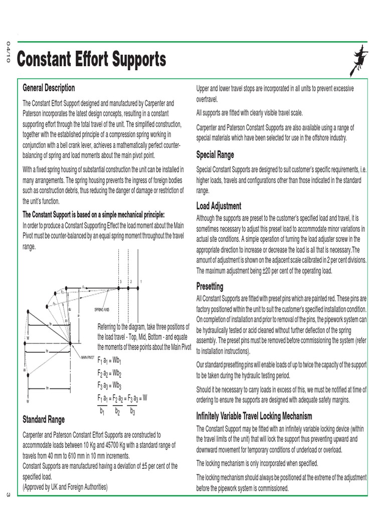 C&P Constant Effort Supports | PDF | Manufactured Goods | Mechanical ...