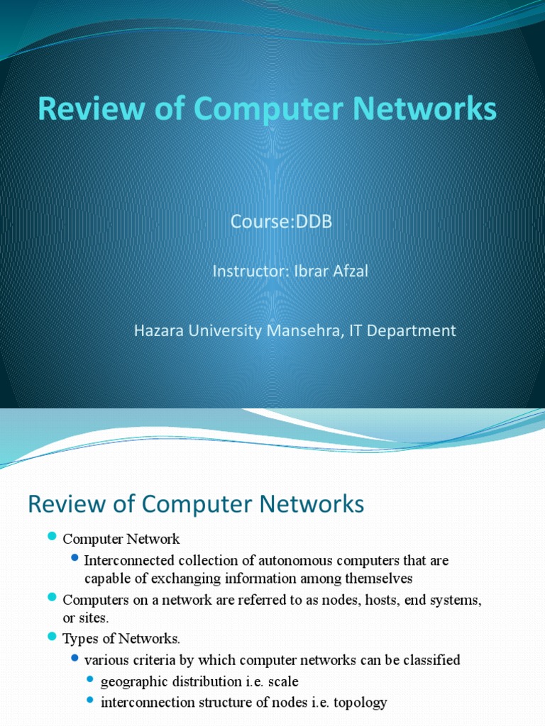 Review of Computer Networks: Course:DDB | PDF | Network Topology ...