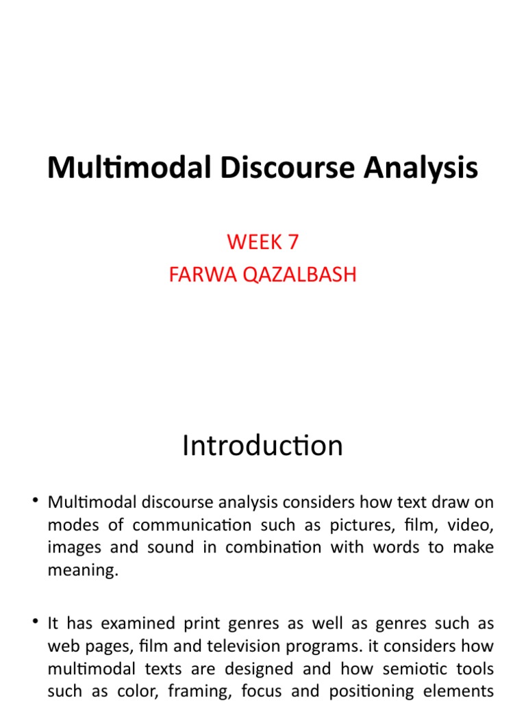 Multimodal Discourse Analysis | PDF