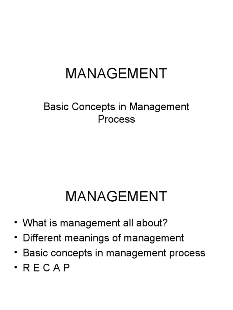Understanding Basic Management Concepts | PDF | Cognition ...