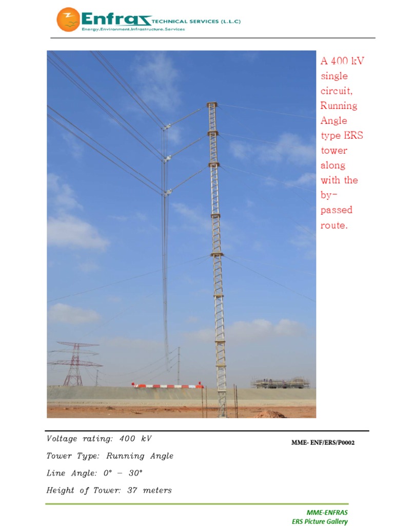 A 400 KV Single Circuit, Running Angle Type ERS Tower Along With The By ...