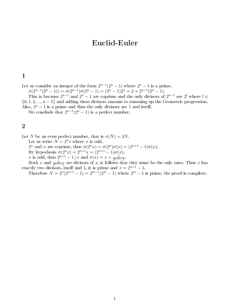 Euclid Euler | PDF