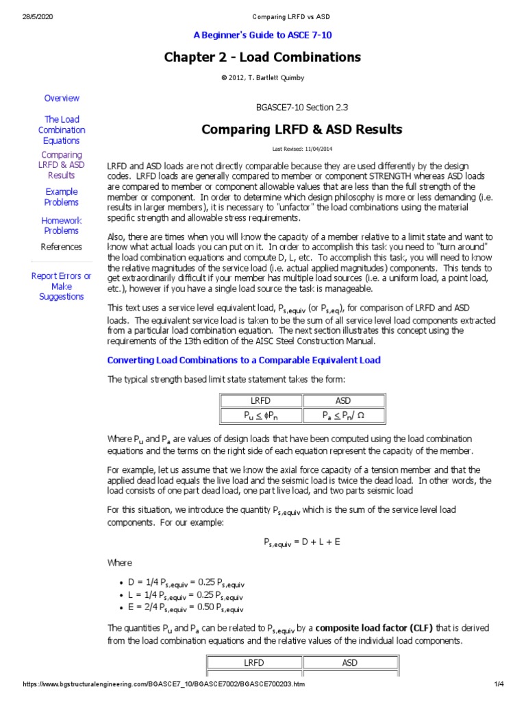 Chapter 2 - Load Combinations: The Load Combination Equations | PDF ...